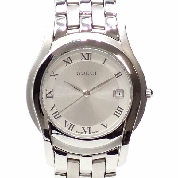 Gucci | Accessories | Gucci Mens Quartz Stainless Steel Watch Ya55305 ...